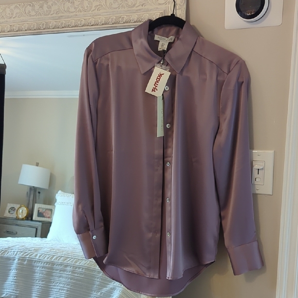 Rachel Zoe | Shirts | Rachel Zoe Purple Dress Shirt With Soft Flowing ...